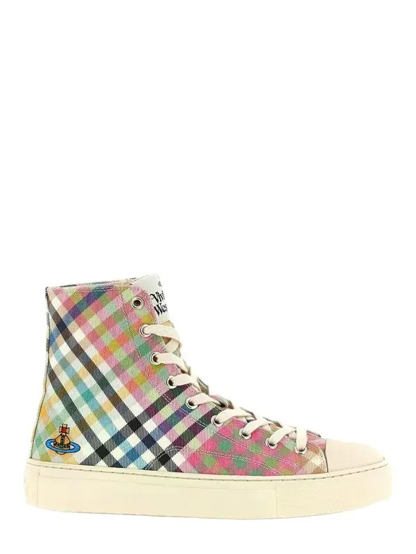 VIVIENNE WESTWOOD Heather Tartan Orb Sneakers - Pink