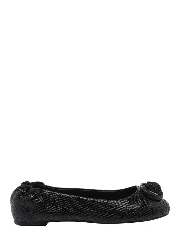 Kurt Geiger Chelsea Snakeskin-effect Ballet Flats - Black