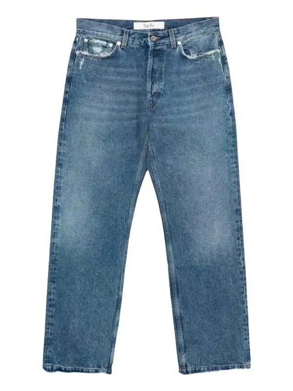 Séfr Frayed-detail Jeans - Blue