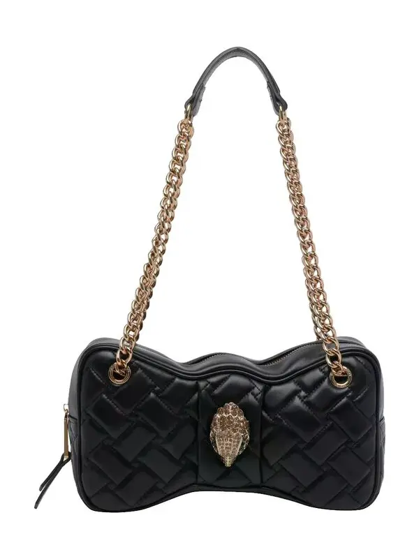 Kurt Geiger Kensington Bow Quilted Leather Tote - Black
