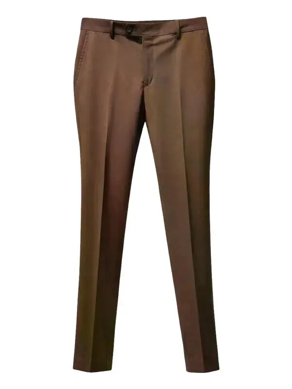 FRANZESE COLLECTION Flat Front Trousers - Brown