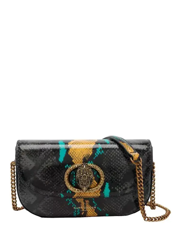 Kurt Geiger Snakeskin-effect Clutch - Black