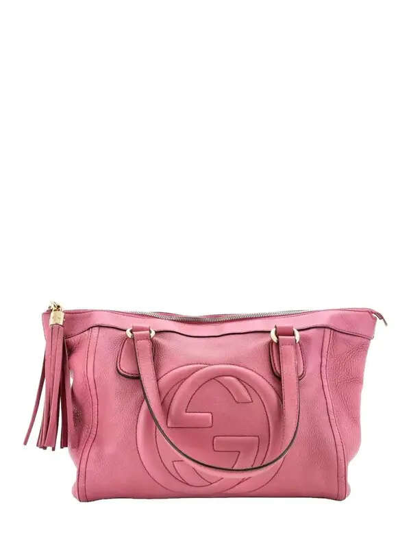 Gucci Soho Zip Leather Small Tote Bag - Pink