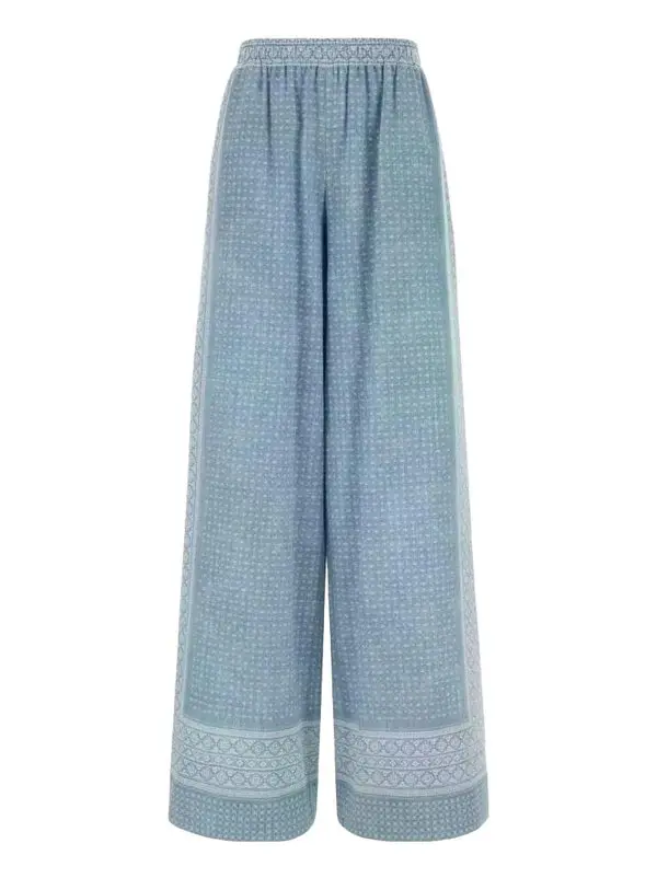 Ermanno Scervino Printed Palazzo Pants - Blue