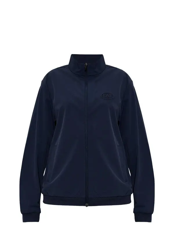 EA7 Zip-up Sweatshirt With Logo - Navy Blue