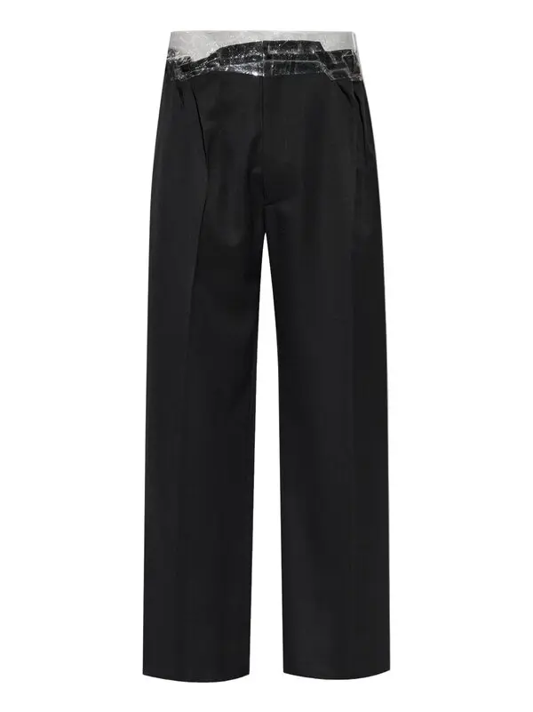 MAISON MARGIELA Wool Trousers With Pleats - Black