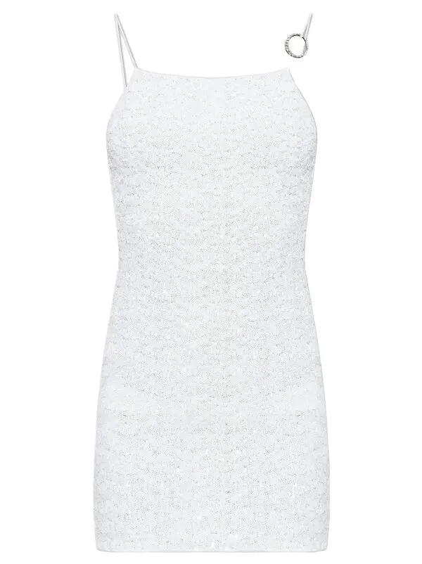 Oseree Sequin Bodycon Mini Dress - White