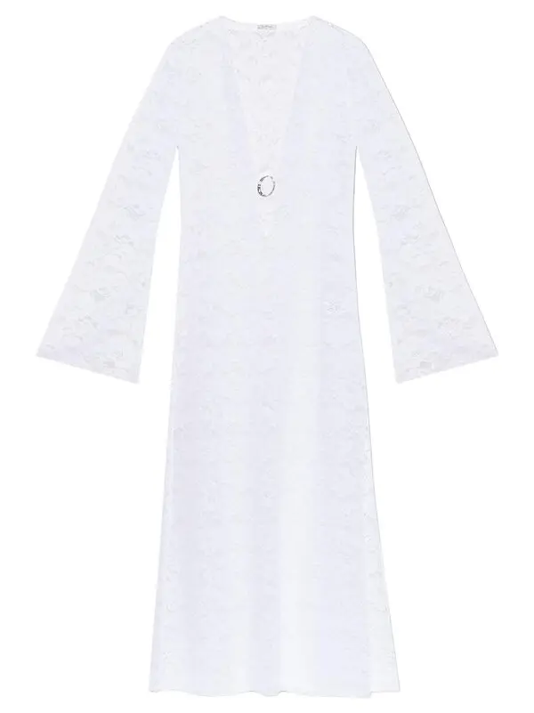 Oseree Floral Lace Maxi Dress - White