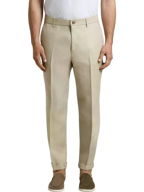 Peserico Elasticated-waistband Turn-up Trousers - Neutrals