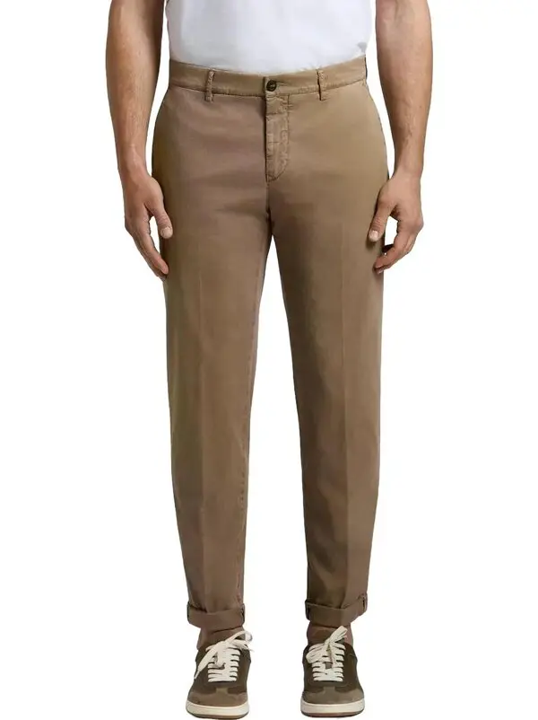 Peserico Slim-fit Turn-up Trousers - Brown