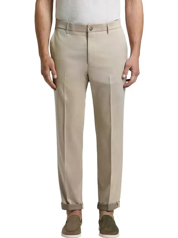 Peserico Pressed-crease Turn-up Trousers - Neutrals