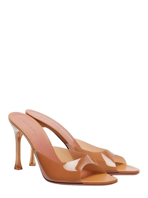 Amina Muaddi Alexa Pvc Mules - Brown