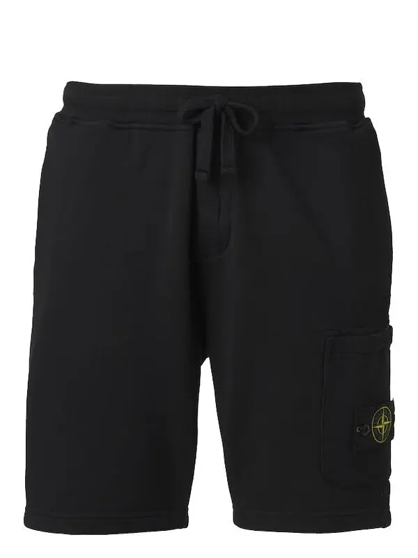 Stone Island Compass Cotton Shorts - Black