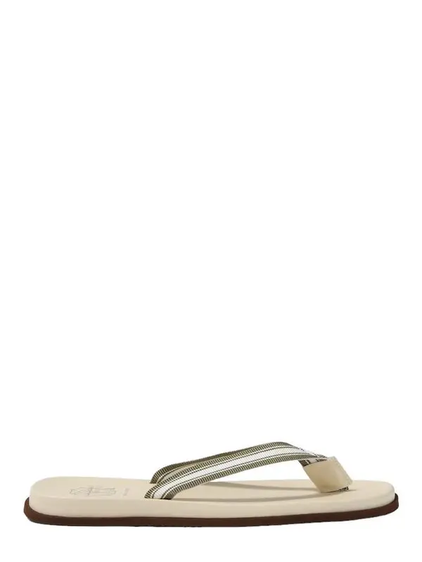 Brunello Cucinelli Leather-trimmed Thong Sandals - Green