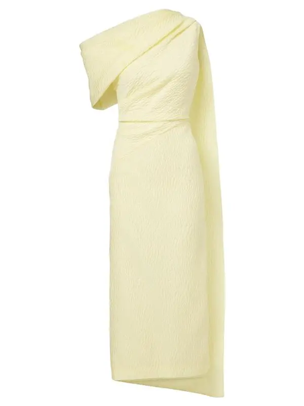 ROKSANDA Maite Caped Cloqué Midi Dress - Yellow