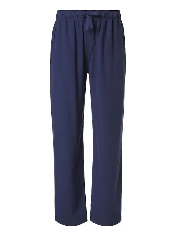 SAMAN AMEL Silk Straight Pants - Blue