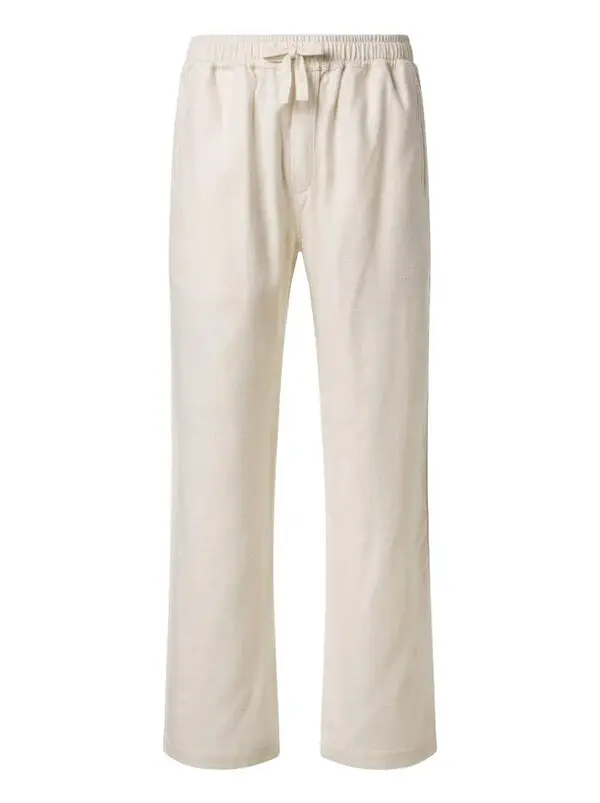 SAMAN AMEL Silk Straight Pants - White