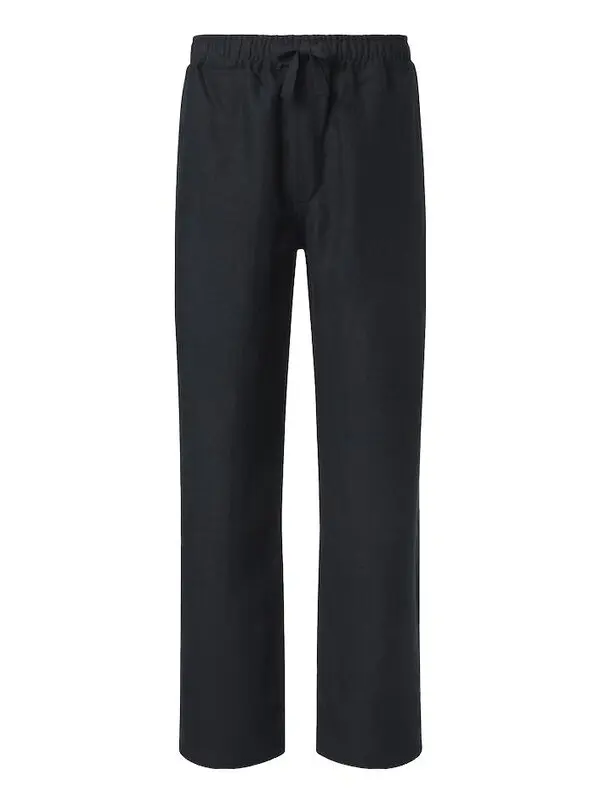 SAMAN AMEL Linen Straight Pants - Blue