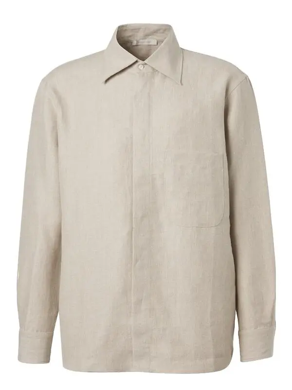 SAMAN AMEL Linen Overshirt - Beige