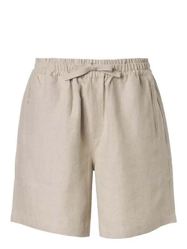 SAMAN AMEL Linen Shorts - Beige