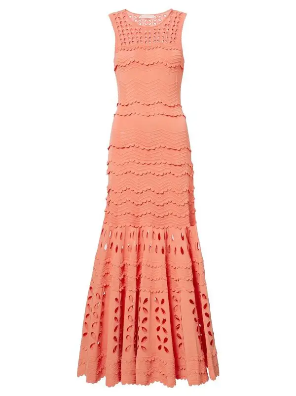 Ulla Johnson Lakshmi Broderie Anglaise Maxi Dress - Orange
