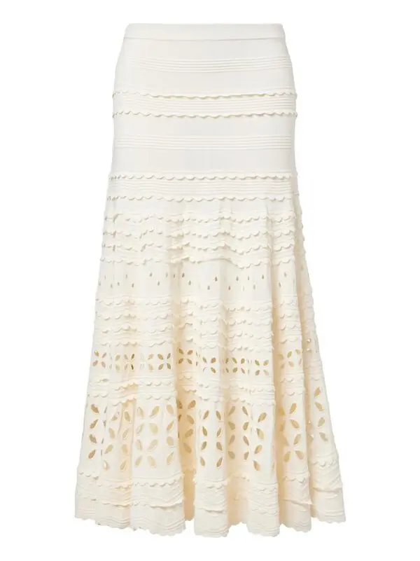 Ulla Johnson Annisa Broderie Anglaise Midi Skirt - White
