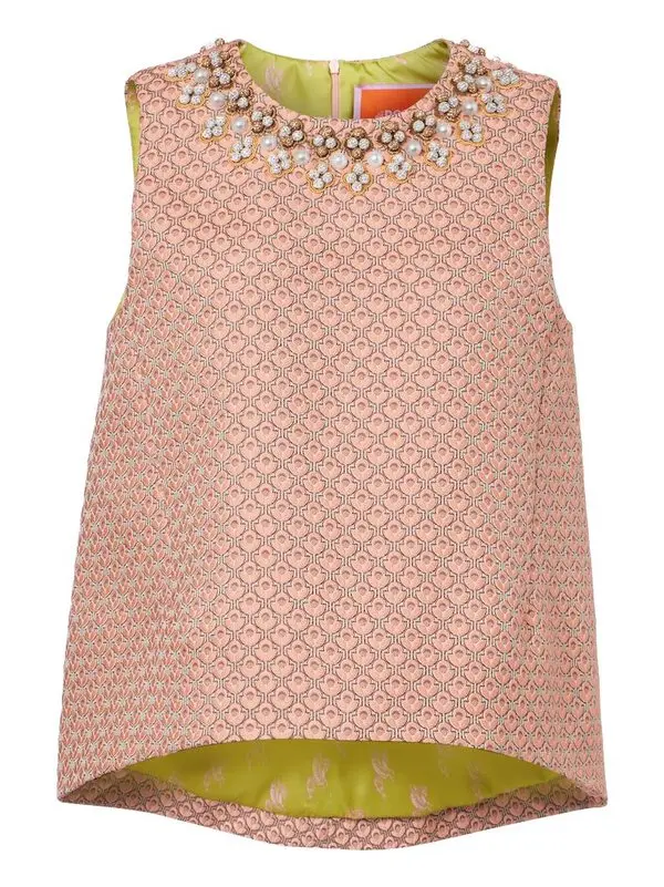 La DoubleJ Floral Jacquard Top - Pink