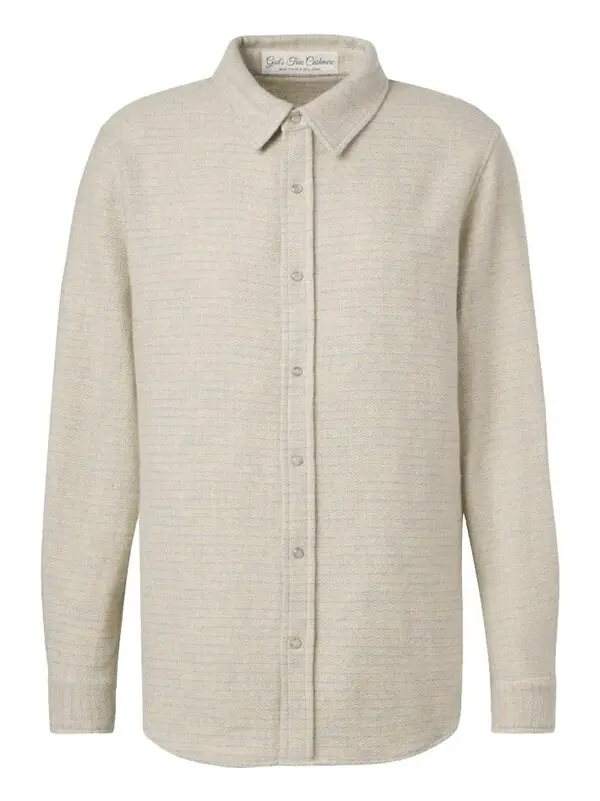 GOD'S TRUE CASHMERE Checked Cashmere Shirt With Quartz - Grey