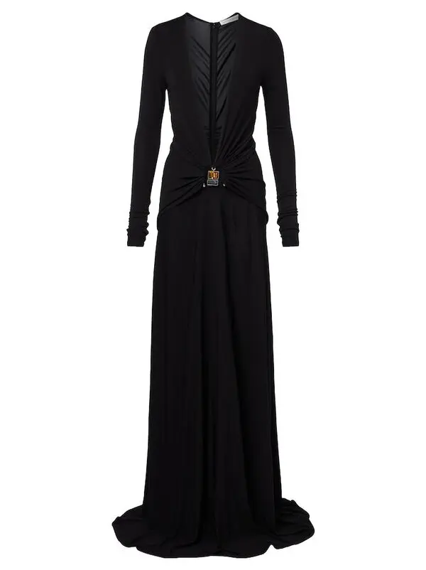 Christopher Esber Bezel Quartz Embellished Maxi Dress - Black