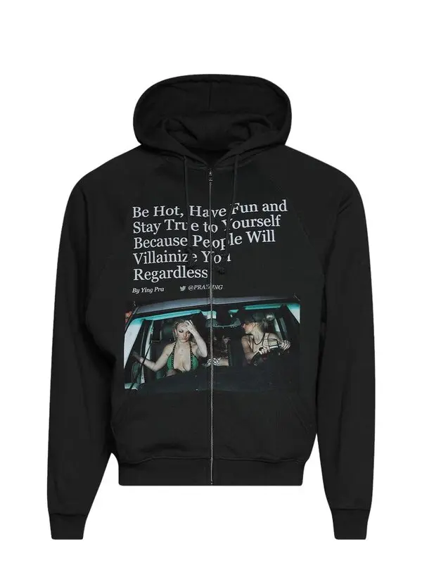 PRAYING Be Hot Zip-up Hoodie - Black