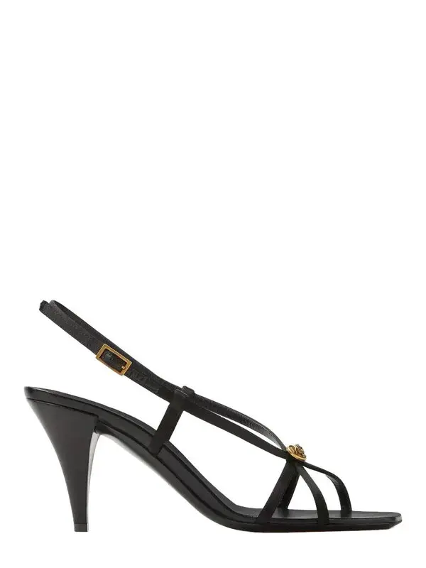 Versace Valentina Satin Sandals 80 Mm - Black