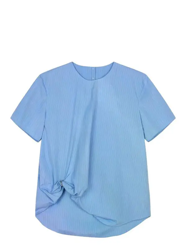 JNBY Pinstripe Pleated Blouse - Blue