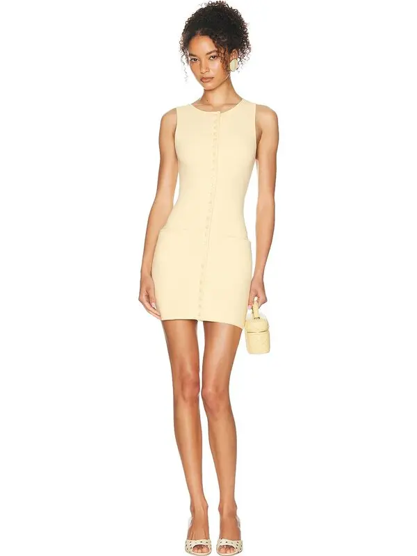 HELSA Freyja Knit Mini Dress - Butter Yellow