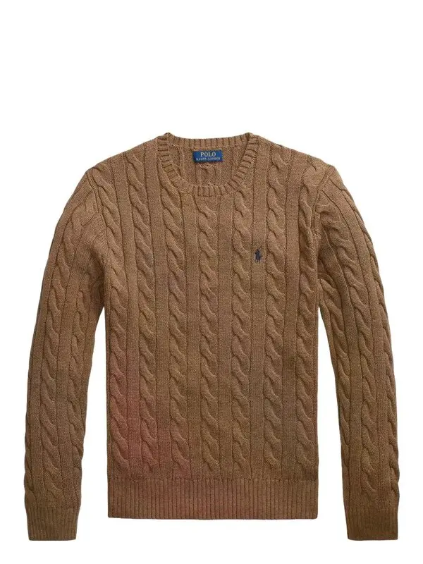 Polo Ralph Lauren Cable-knit Sweater With Embroidered Logo - Brown