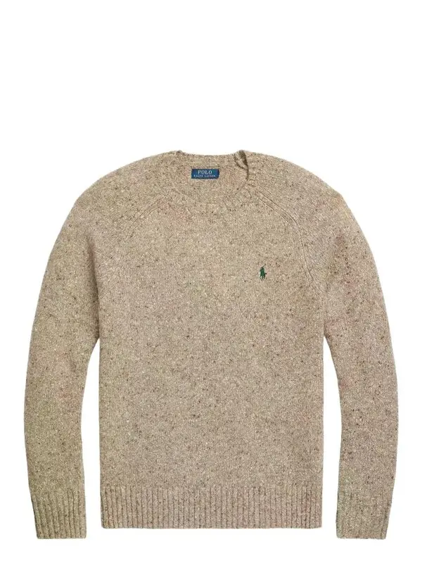 Polo Ralph Lauren Logo-embroidered Flecked Sweater - Neutrals