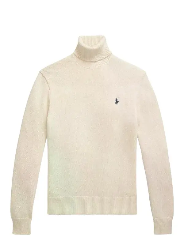Polo Ralph Lauren Roll-neck Logo-embroidered Sweater - Neutrals