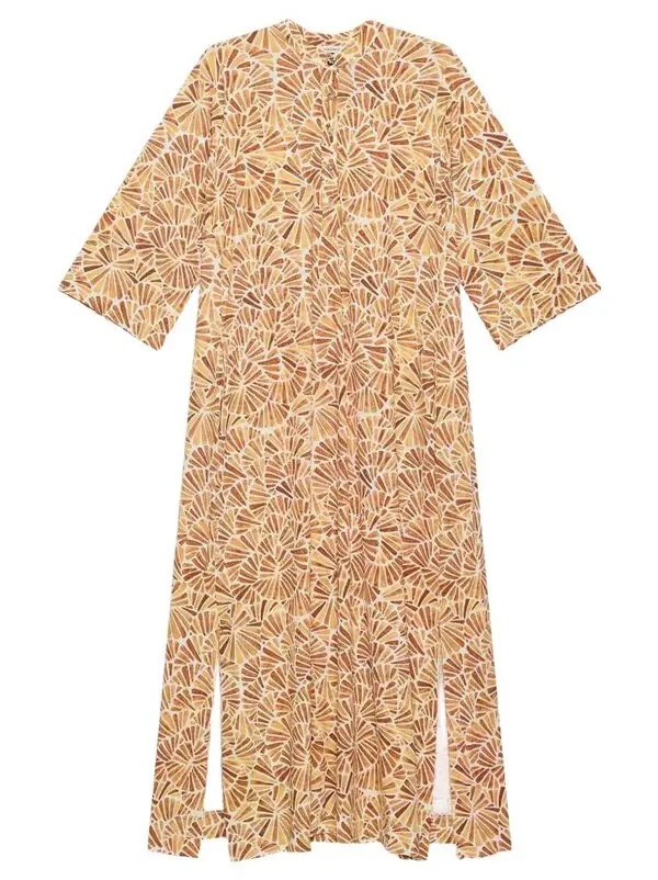 Malìparmi Printed Polo Collar Dress - Orange