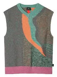 Paul Smith Glitch Floral Knitted Vest - Green
