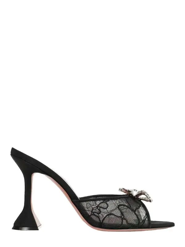 Amina Muaddi Rosie Crystal-embellished Lace Sandals - White