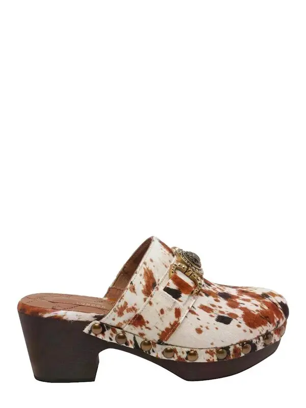 Kurt Geiger Mansion Cow-print Clogs - White