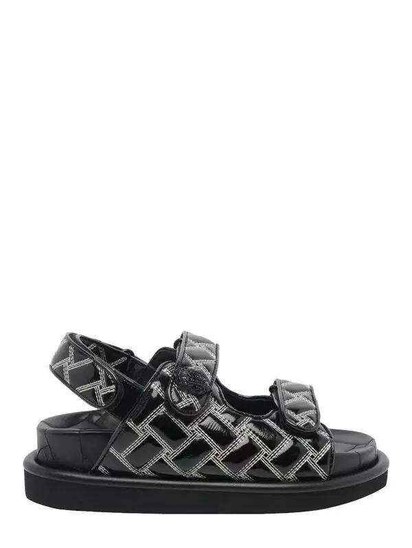 Kurt Geiger Orson Patent Leather Sandals - Black