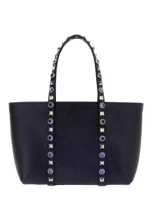 Valentino Garavani Rockstud Crystal-embellished Shoulder Bag - Blue