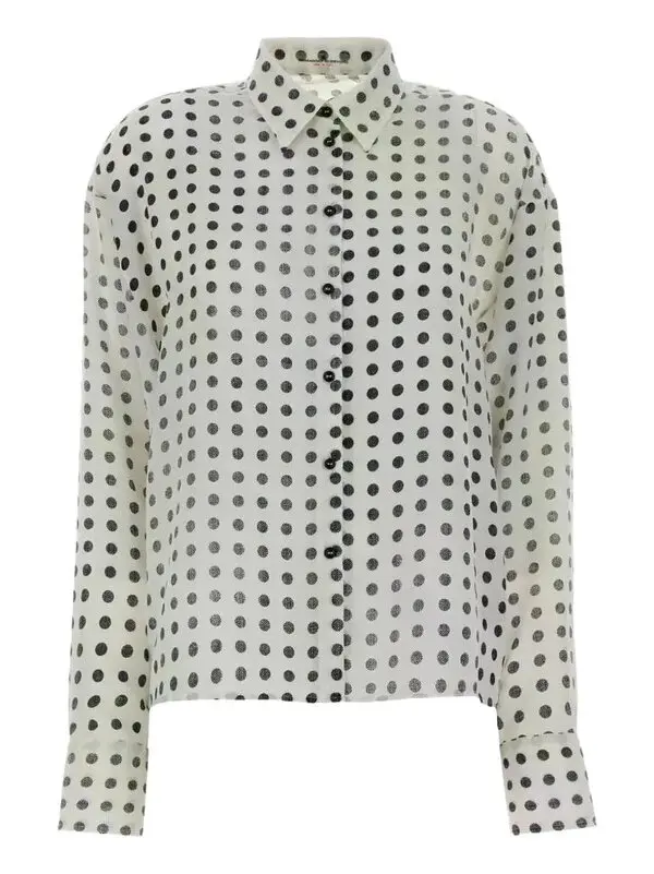 Ermanno Scervino Polka-dot Silk Shirt - White