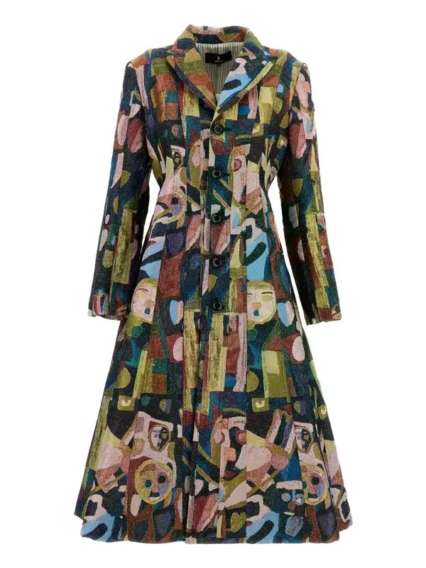 Anrealage Jacquard Patchwork Coat - Black