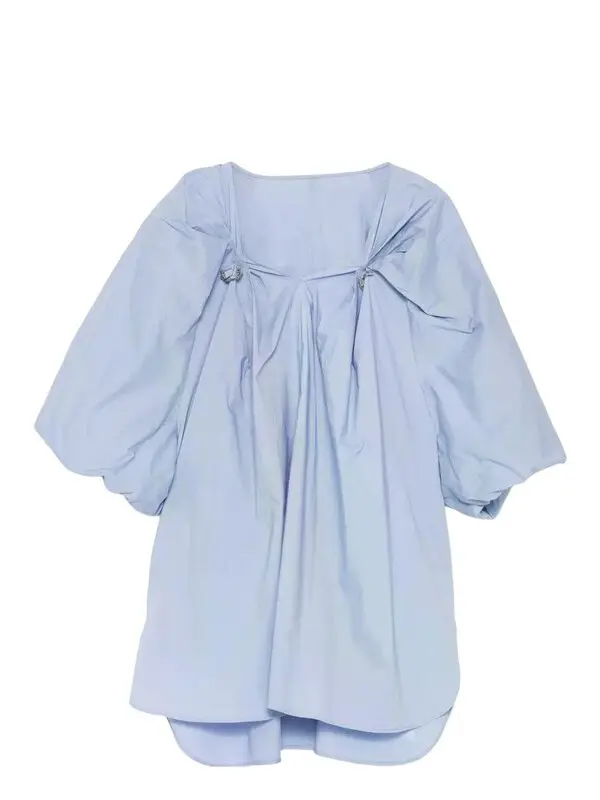 JNBY Metal-pleated V-neck Blouse - Blue
