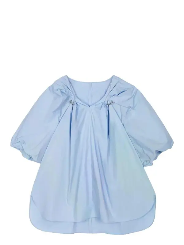 JNBY Metal-pleated V-neck Blouse - Blue