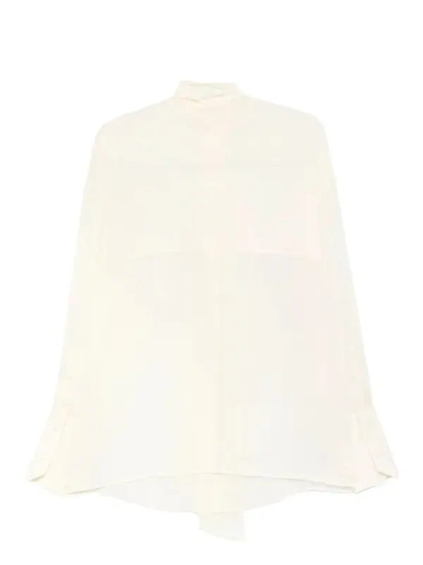 ARMARIUM Elide Tie-neck Blouse - Neutrals