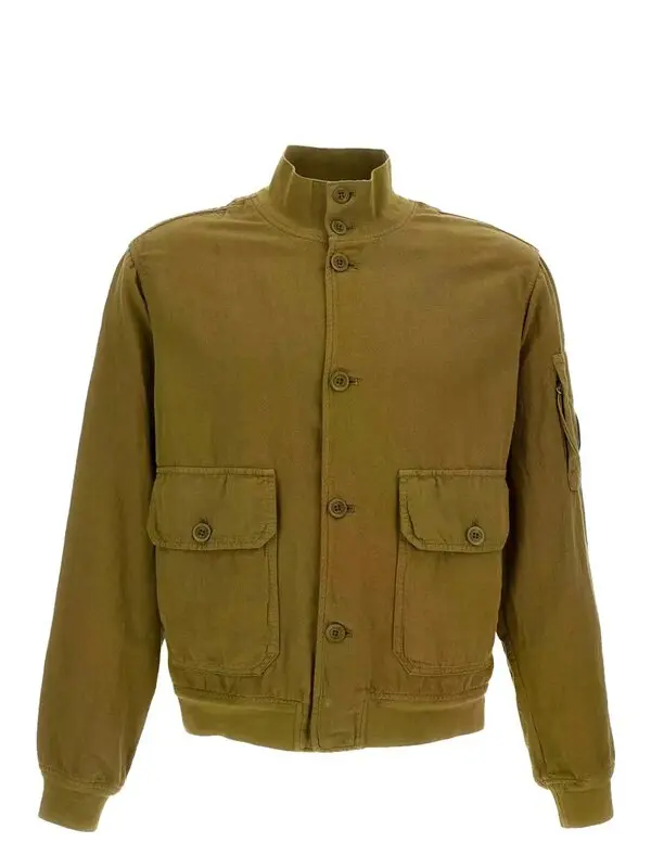 C.P. COMPANY Button-up Lens Detail Jacket - Green