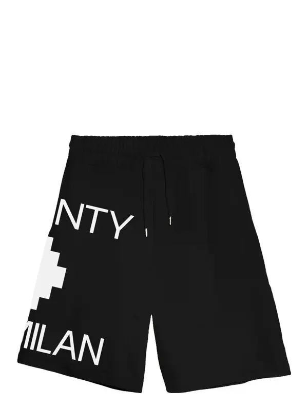 COUNTY OF MILAN Graphic Print Track Shorts - Black