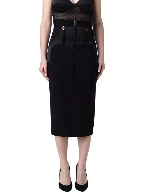 Elisabetta Franchi Pencil Skirt With Belt Detail - Black
